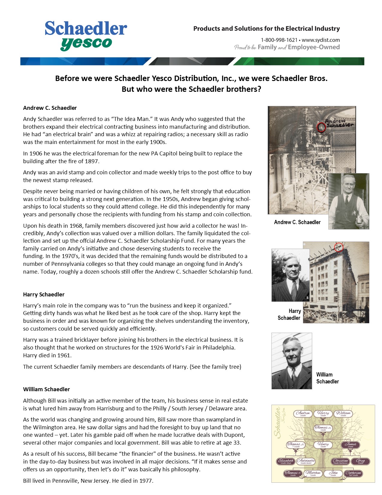 Schaedler Yesco | 100th Anniversary Page